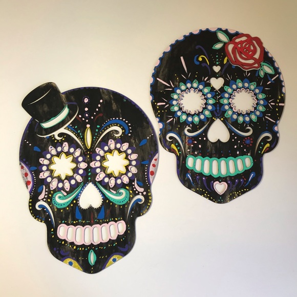 Handmade | Wall Decor | Halloween Sugar Skull Home Decor In Pastel ...